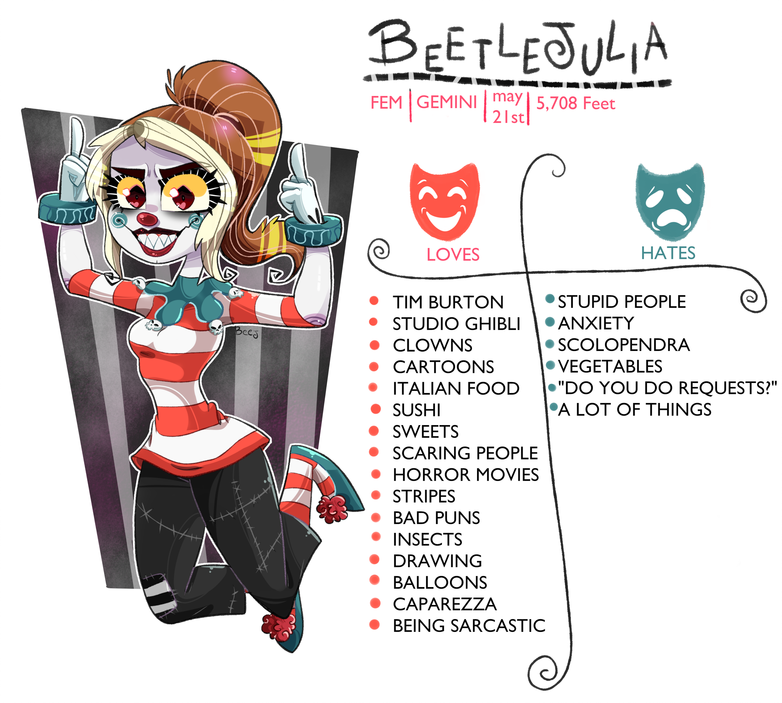 Meet the artist (clownsona) by Beetlejulia on DeviantArt