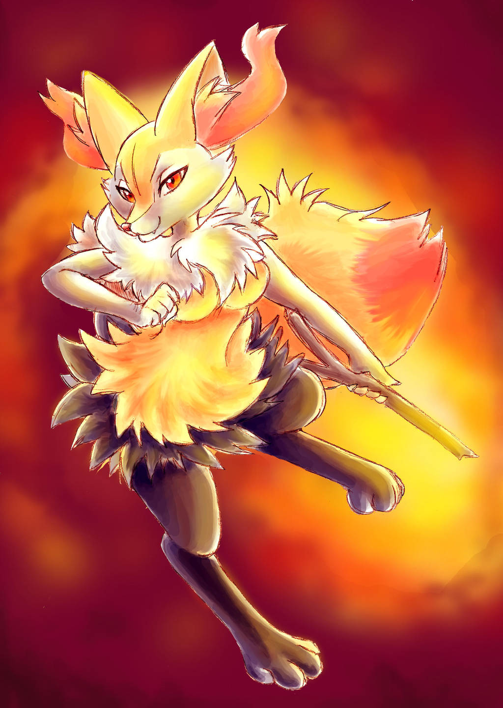 Braixen anthro by Naaraskettu on DeviantArt