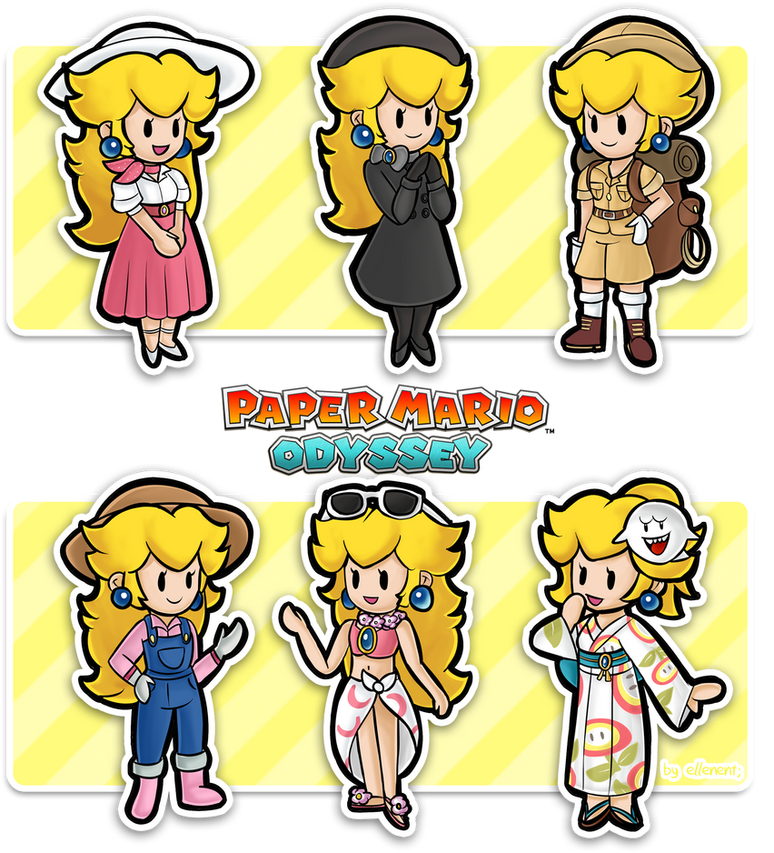 Peach Paper Mario Odyssey By Ellenent On Deviantart