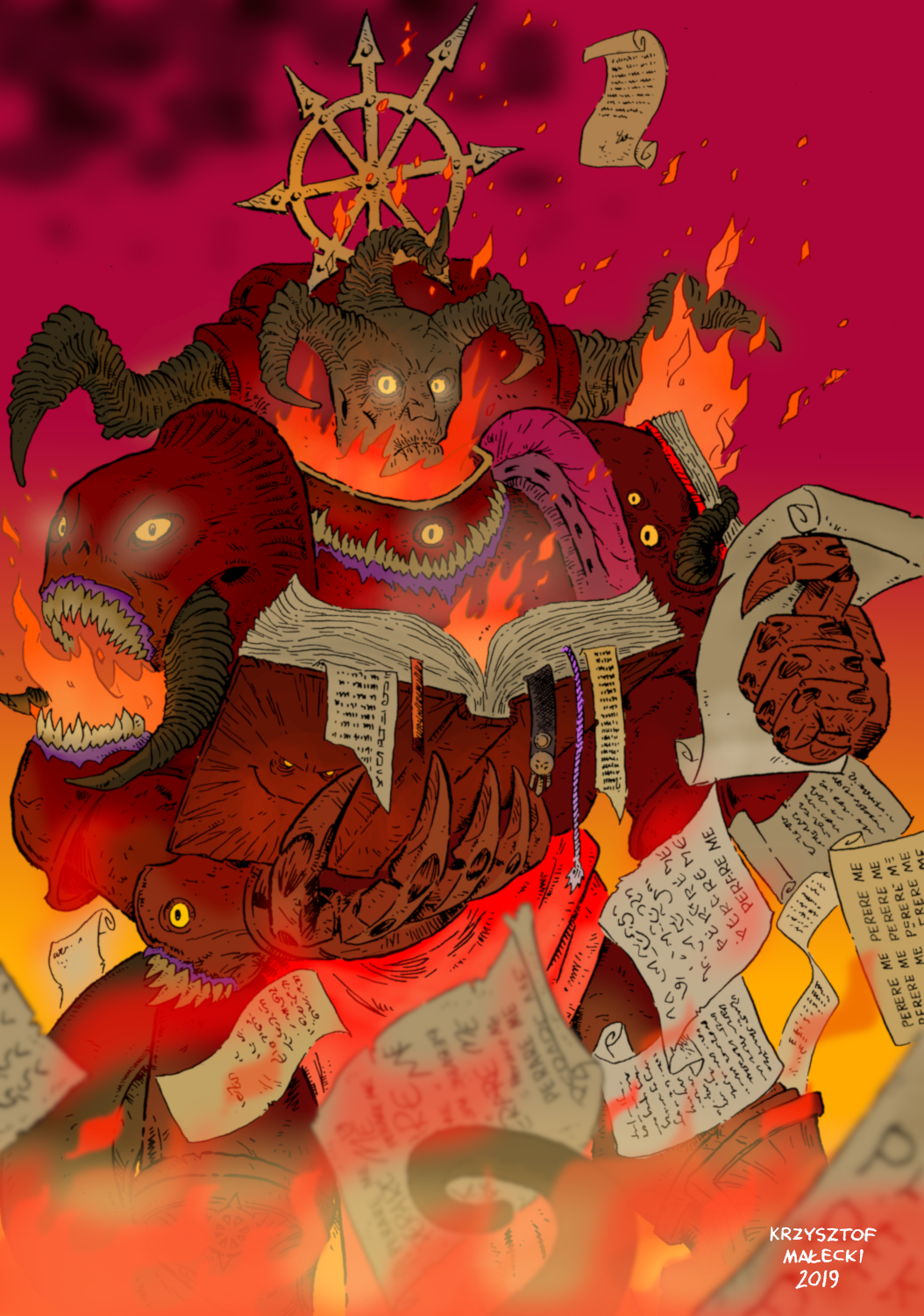 WH40K:Lorgar Daemon Prince of Chaos Undivided by KrzysztofMalecki : r ...