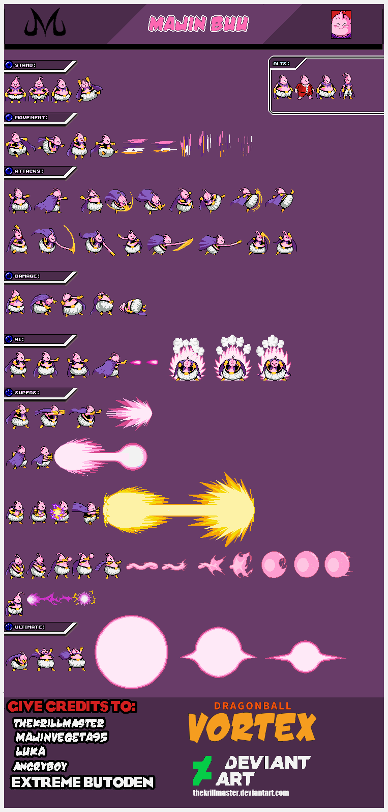 Majin Buu sprite sheet by thekrillmaster on DeviantArt