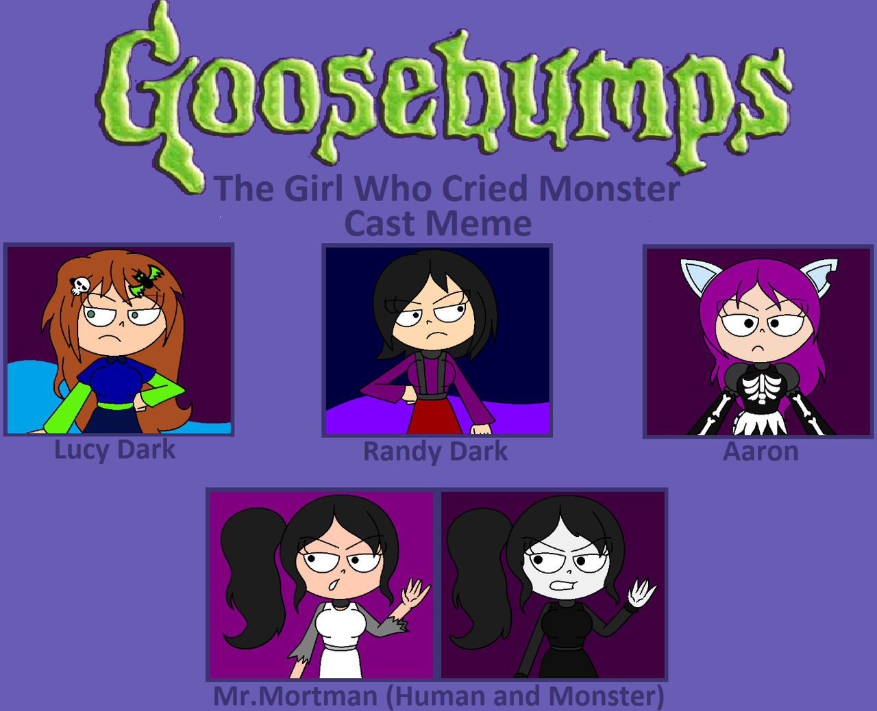 Goosebumps Cast Meme: The Girl Who Cried Monster by Blaze-On-Fire on ...