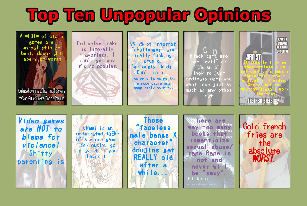 top ten unpopular opinions meme Tobi version by TobiObito4ever on ...