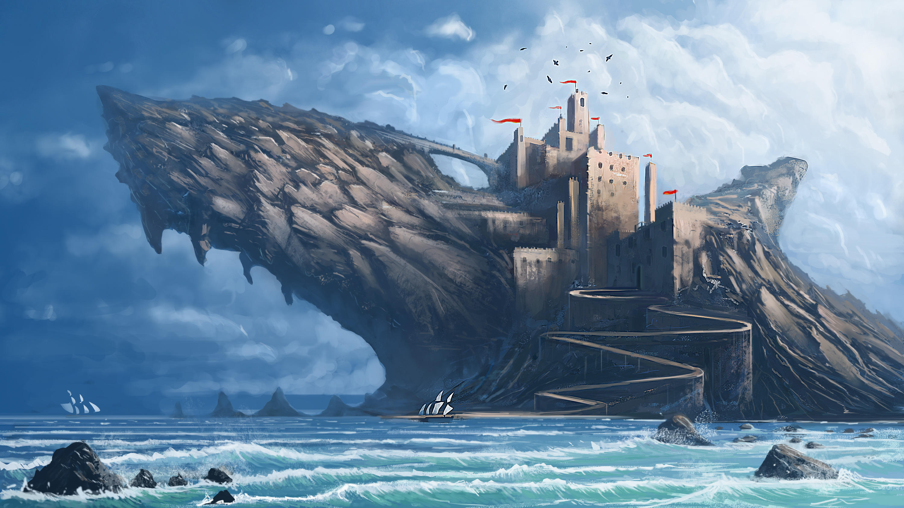 Shark Castle Rock by Bob Kehl : r/ImaginaryCastles