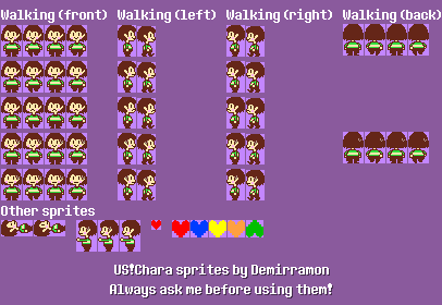 Underswap Chara sprite sheet (+ emotions) by demirramon on DeviantArt