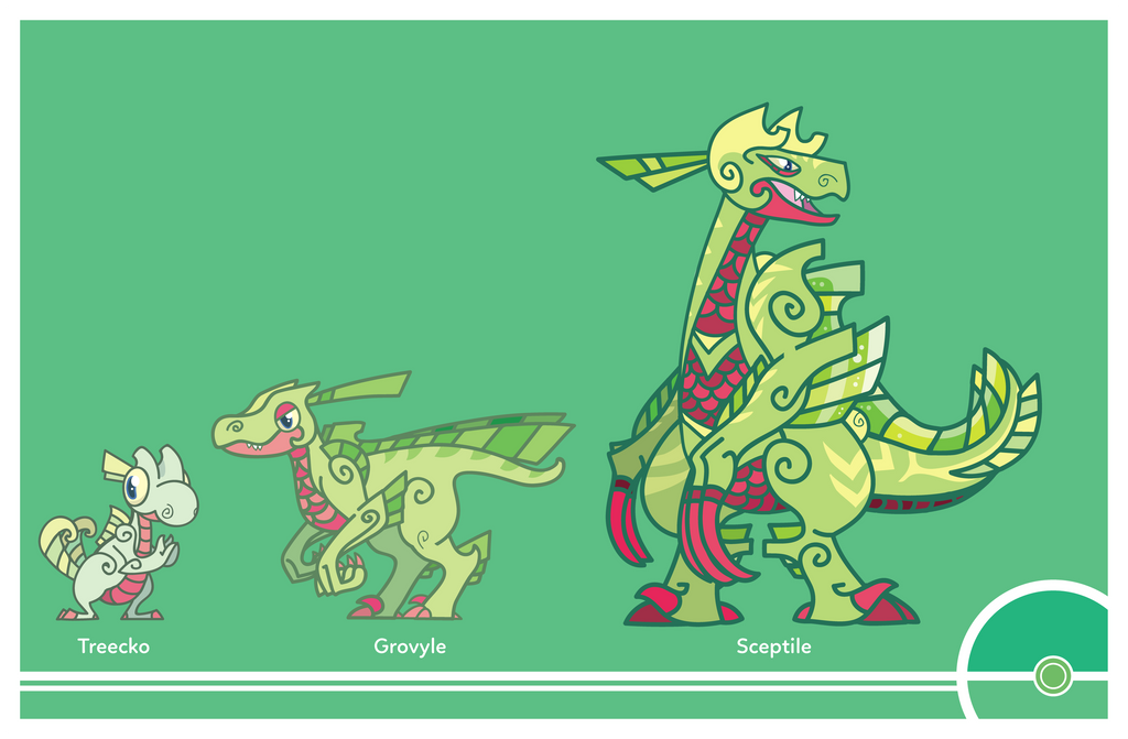 Pokemon #252-253-254 by Cosmopoliturtle on DeviantArt