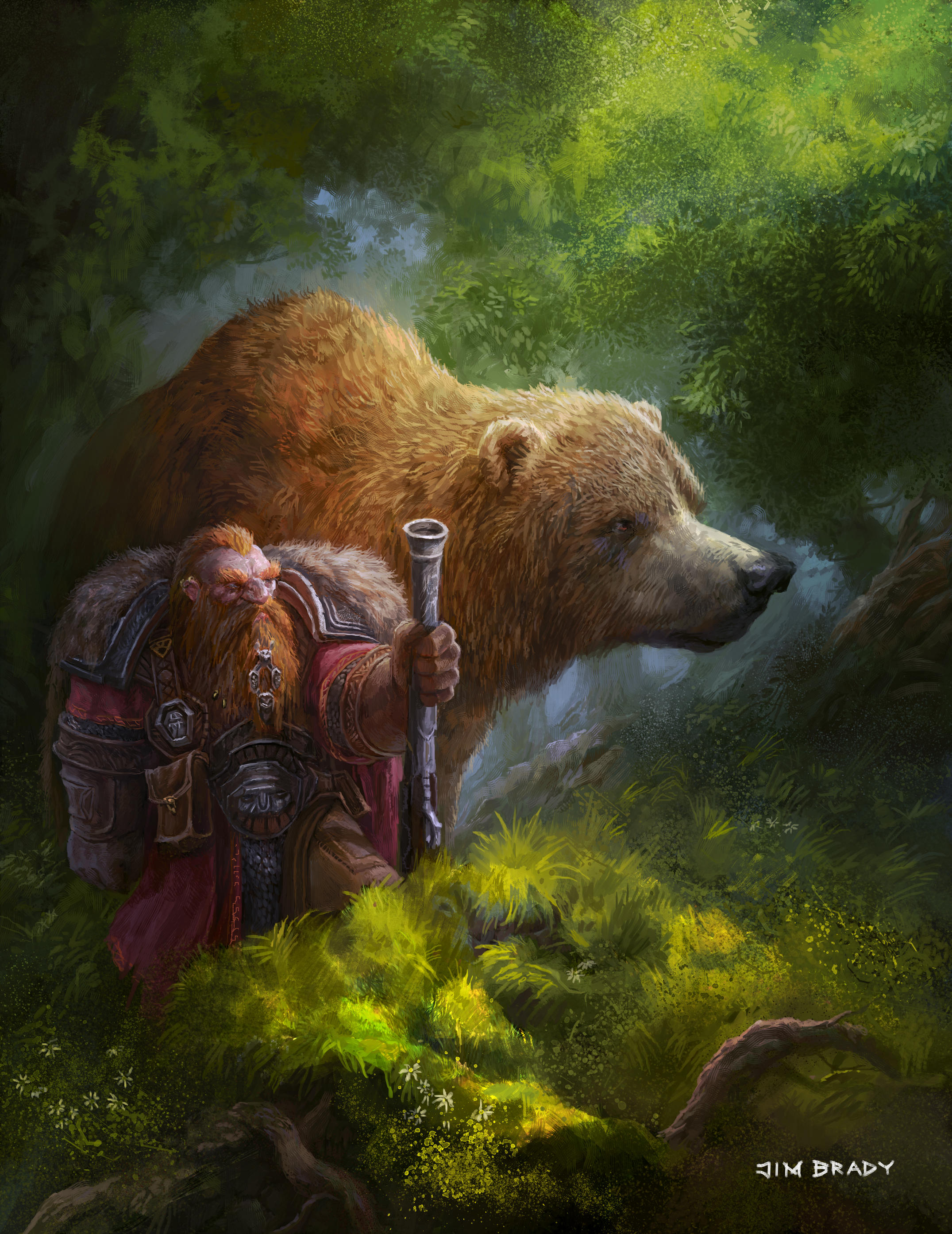 Dwarf and Large Bear by Jim Brady (jbconcept) : r/ImaginaryDwarves