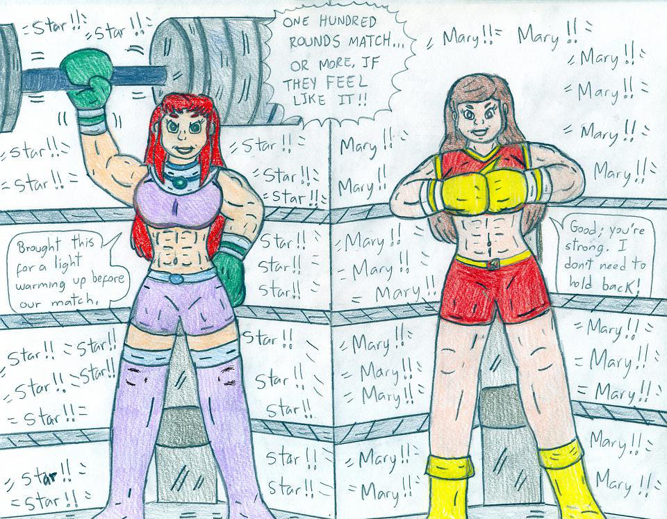 Boxing Mary Marvel vs Starfire by Jose-Ramiro on DeviantArt