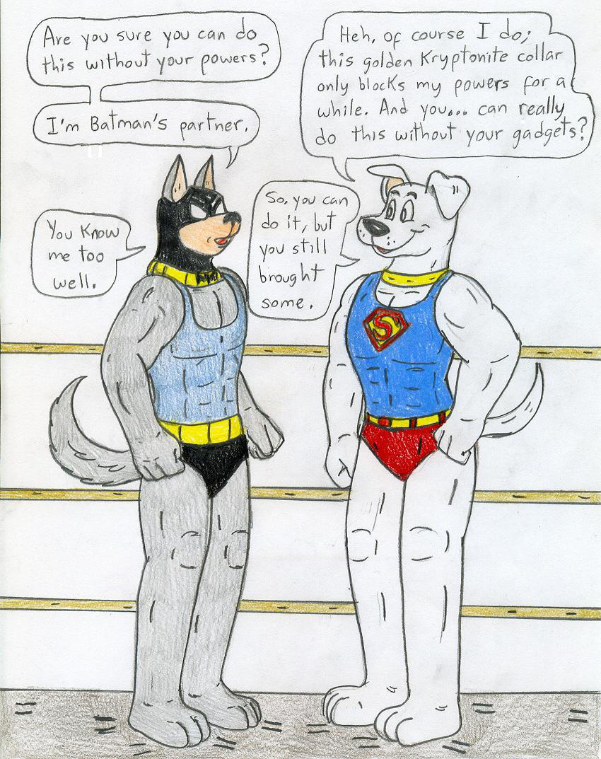 Wrestling Anthro Ace and Krypto by Jose-Ramiro on DeviantArt
