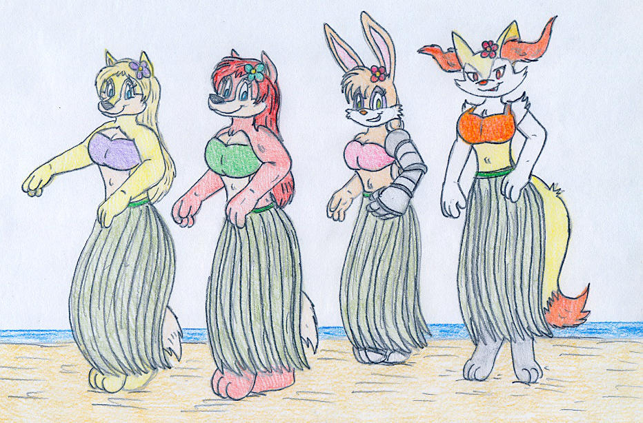 Hula Anthro Pokemon, Rabbit and Wolves by Jose-Ramiro on DeviantArt