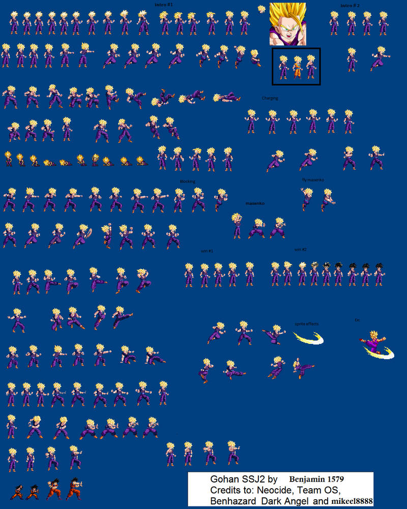 Gohan Teen Ss2 Sprite Sheet by benjamin1579 on DeviantArt