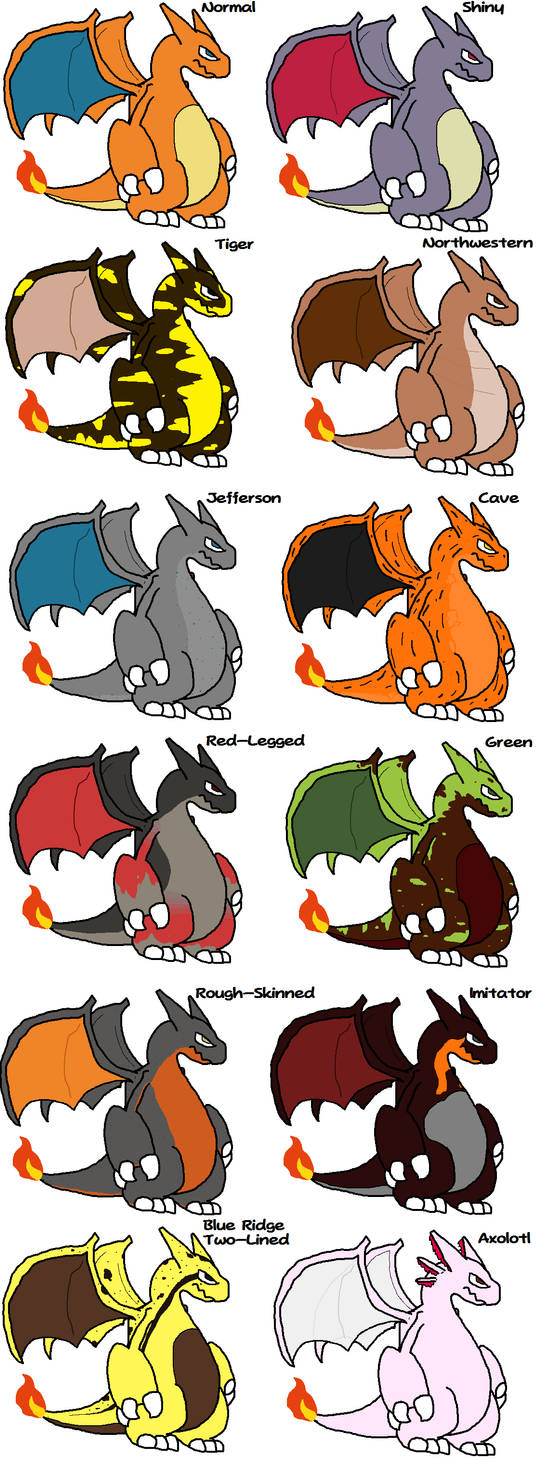 Charizard Variations By Genowhirl910 On Deviantart