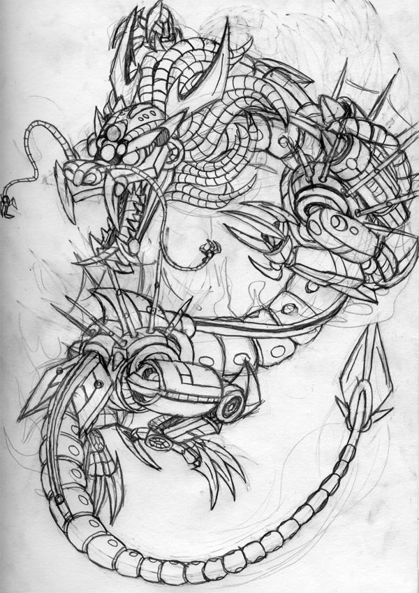 Robot Dragon sketch by Tibby101 on DeviantArt