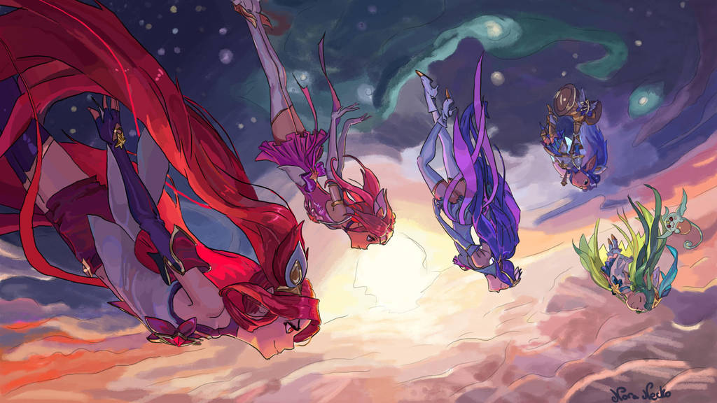 League of Legends - Star Guardians falling by NoraNecko on DeviantArt
