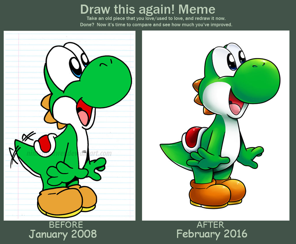 Draw This Again Meme: Yoshi by Nintendrawer on DeviantArt