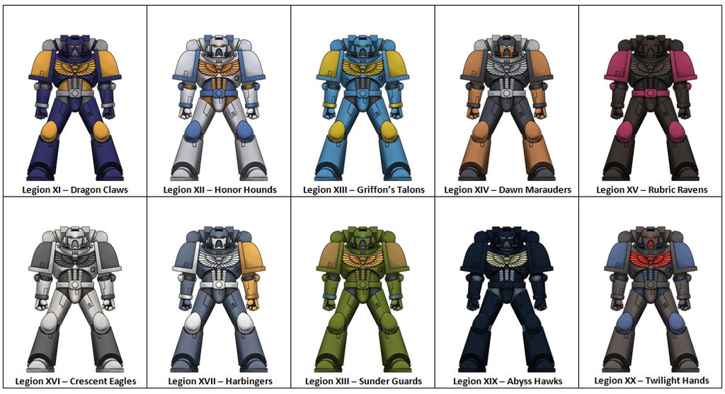 WH40K - Alternative Space Marine Legions 11 - 20 by domain627 on DeviantArt