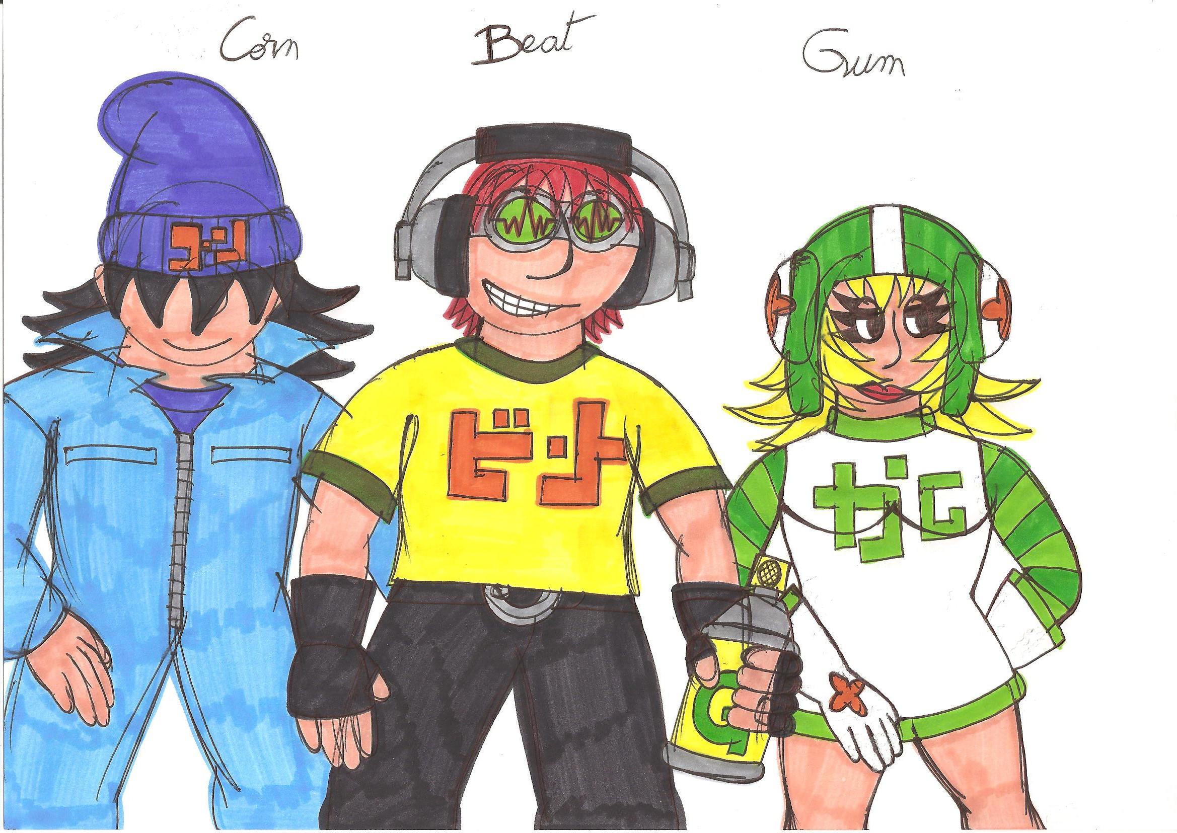 Jet Set Radio Corn/Beat/Gum by CARGOCAMP on DeviantArt