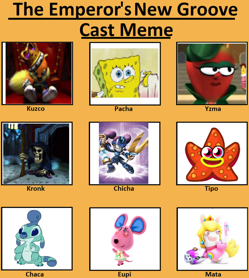 The Emperors New Groove Cast Meme by Blaze-On-Fire on DeviantArt