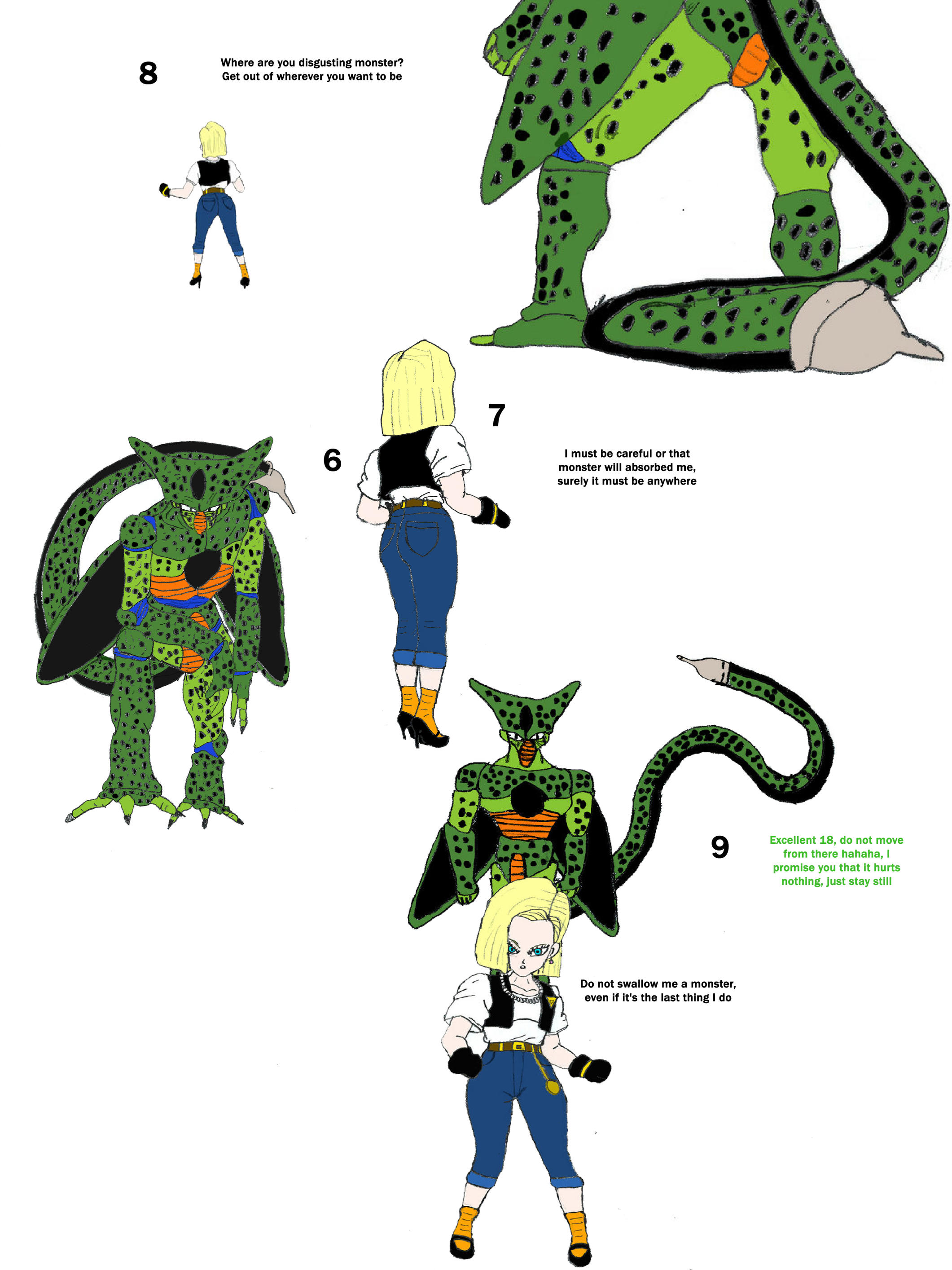 Imperfect Cell Absorbs Android 18 Part 2 by Bartz45 on DeviantArt