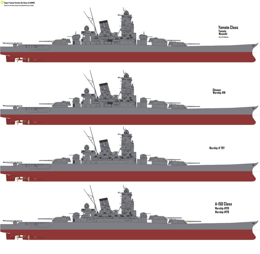 Yamato-class and A-150-Class variants by Chaos-Craft999 on DeviantArt