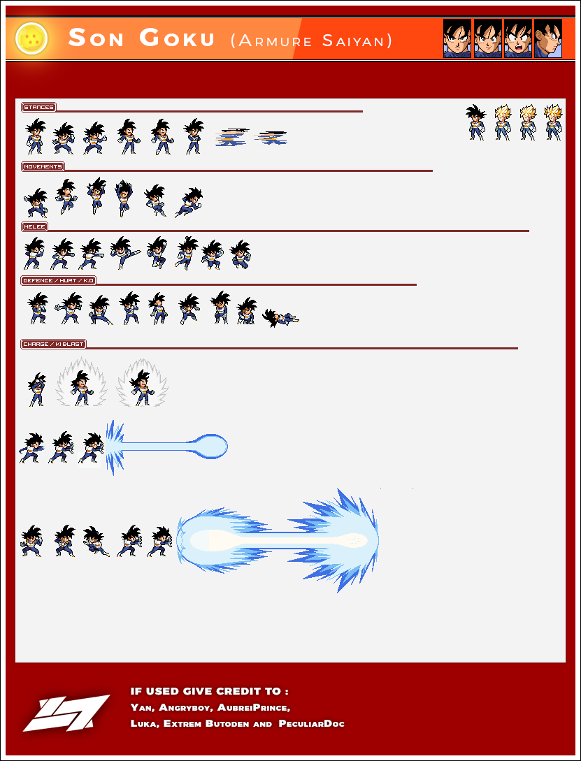 LSW - Son Goku (Armure Saiyan) Sprite Sheet by Said971 on DeviantArt