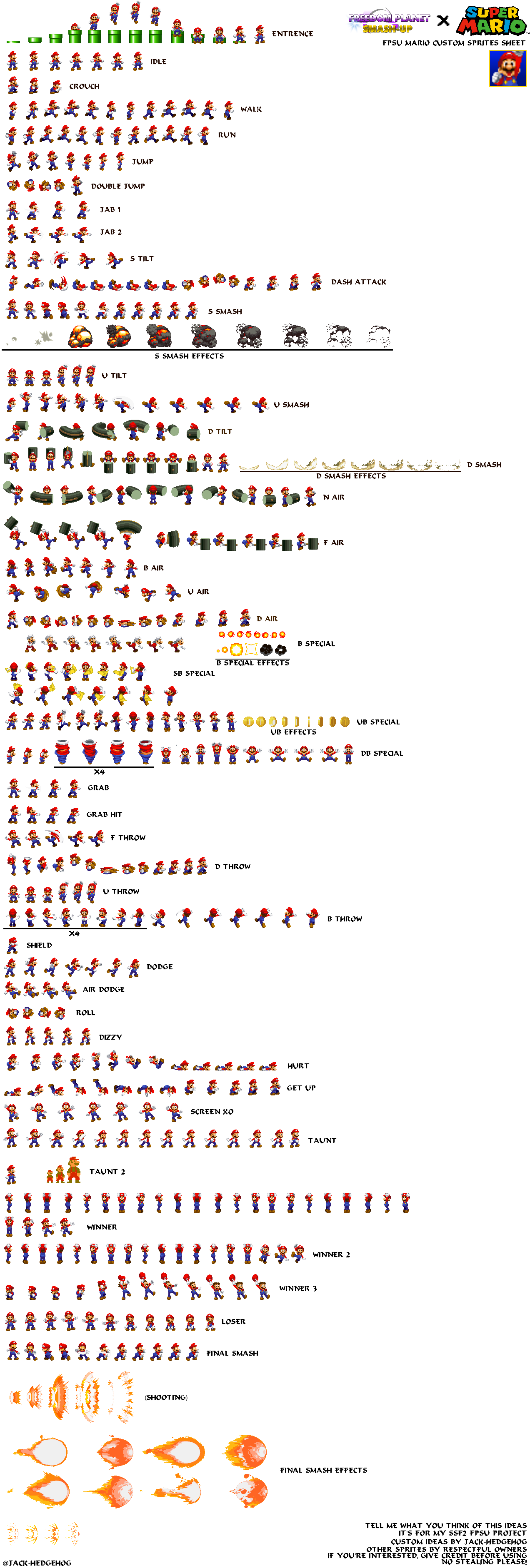 SSF2 FPSU Mario Custom Sprites Sheet by Jack-Hedgehog on DeviantArt