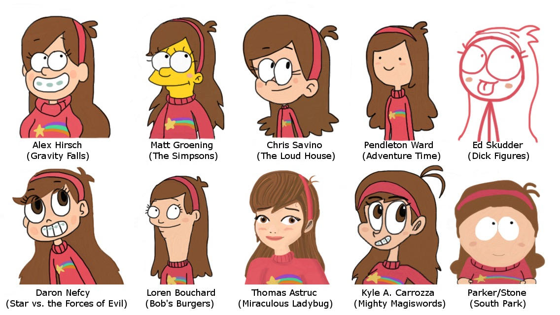 Mabel in 10 Different Styles by Finnjr63 on DeviantArt