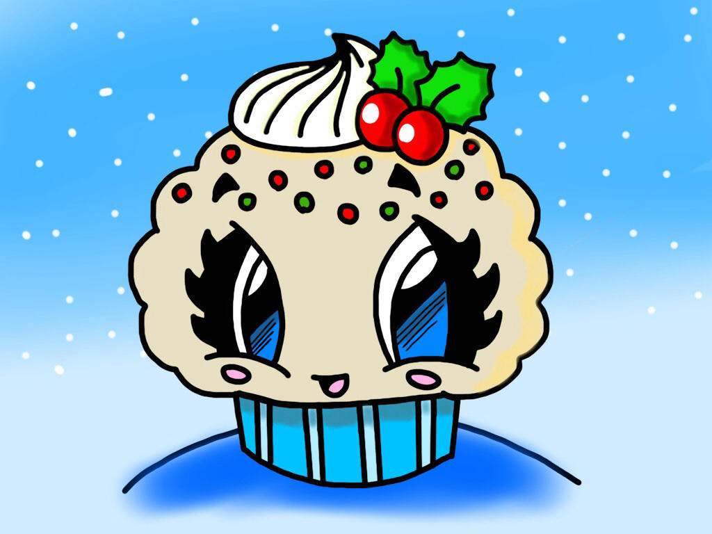 Fun2draw Christmas cupcake w/ holly attempt by LycanTrin on DeviantArt