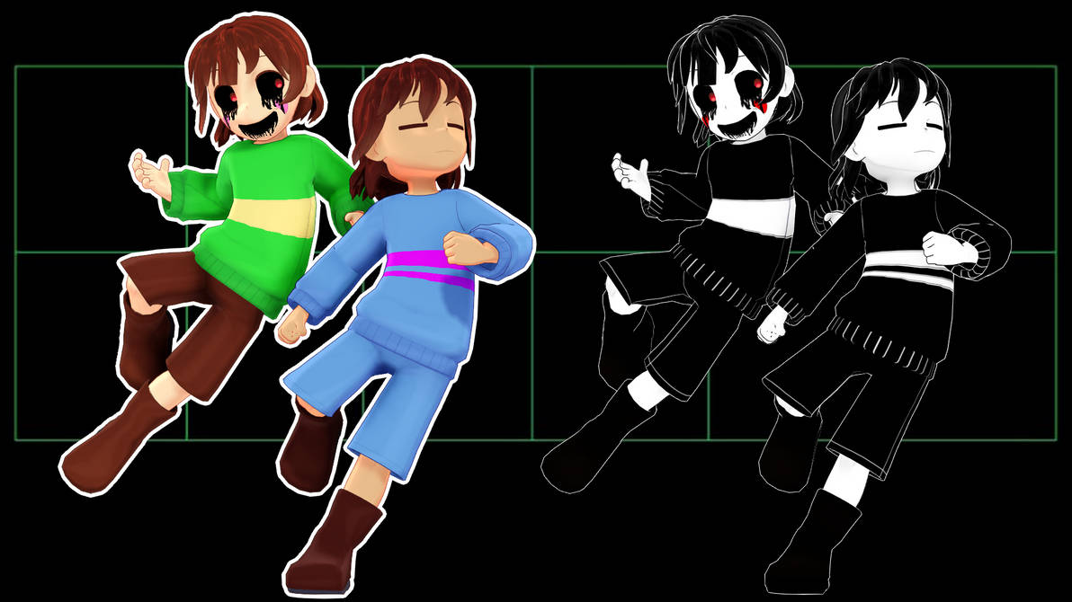 MMD Frisk and Chara v3.0 DL by MagicalPouchOfMagic on DeviantArt