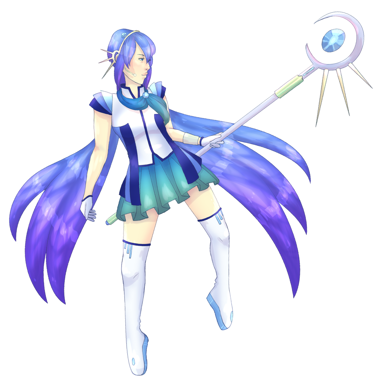 Action Staff Fly Magical Girl Falling Flying Pose by AdorkaStock on ...