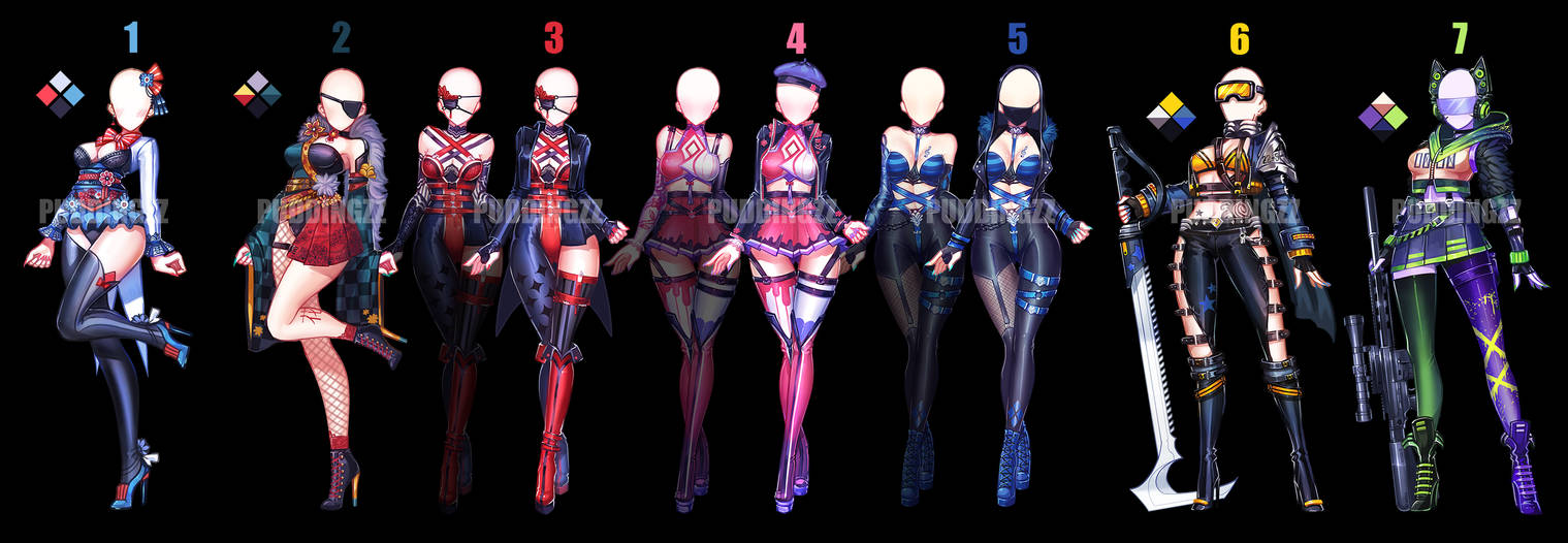 Adoptable Outfit Batch #2 by PuddingzZ on DeviantArt