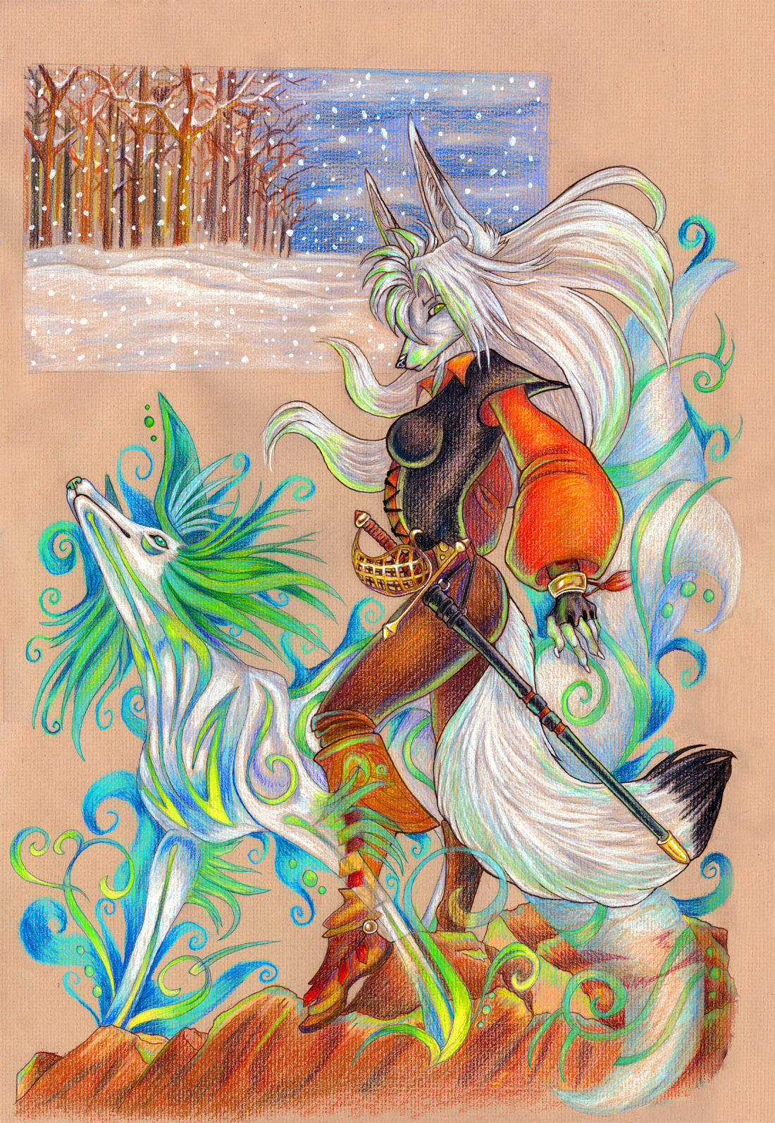Traditionally Mythical: Kitsune by Lionsong on DeviantArt