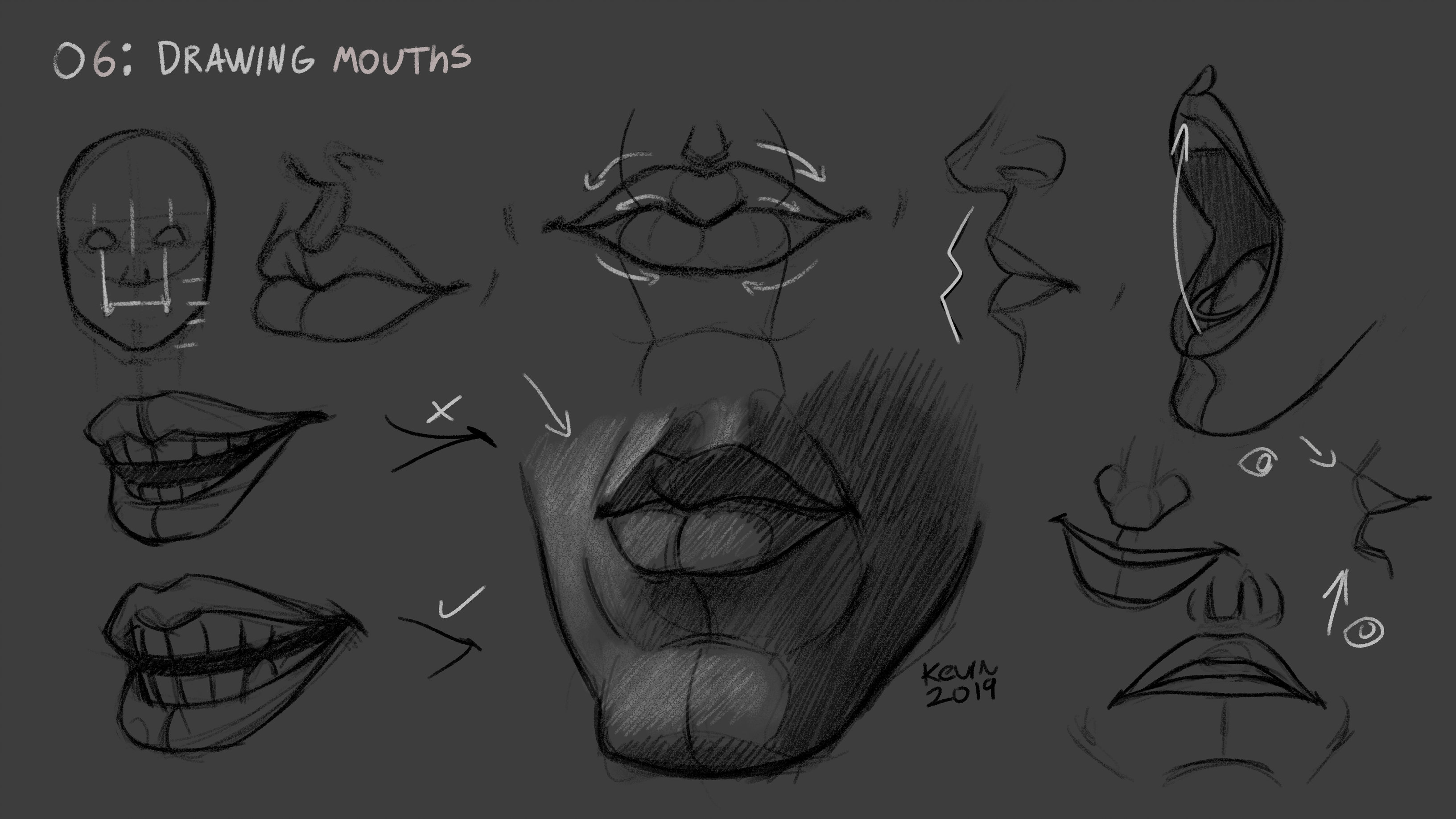 06 - Drawing Mouths - Study from the course "how to draw human anatomy ...