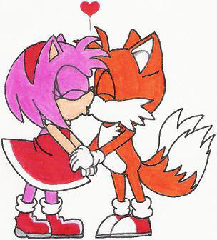 Tails 'n Amy Kissing by nintendomaximus on DeviantArt