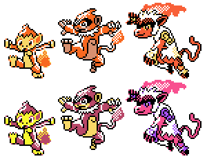 Chimchar Monferno Infernape GSC Sprites by Axel-Comics on DeviantArt