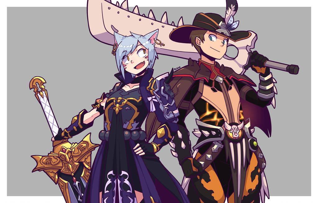 Duo Broadswords Wielder (commission) by coretanuzi on DeviantArt