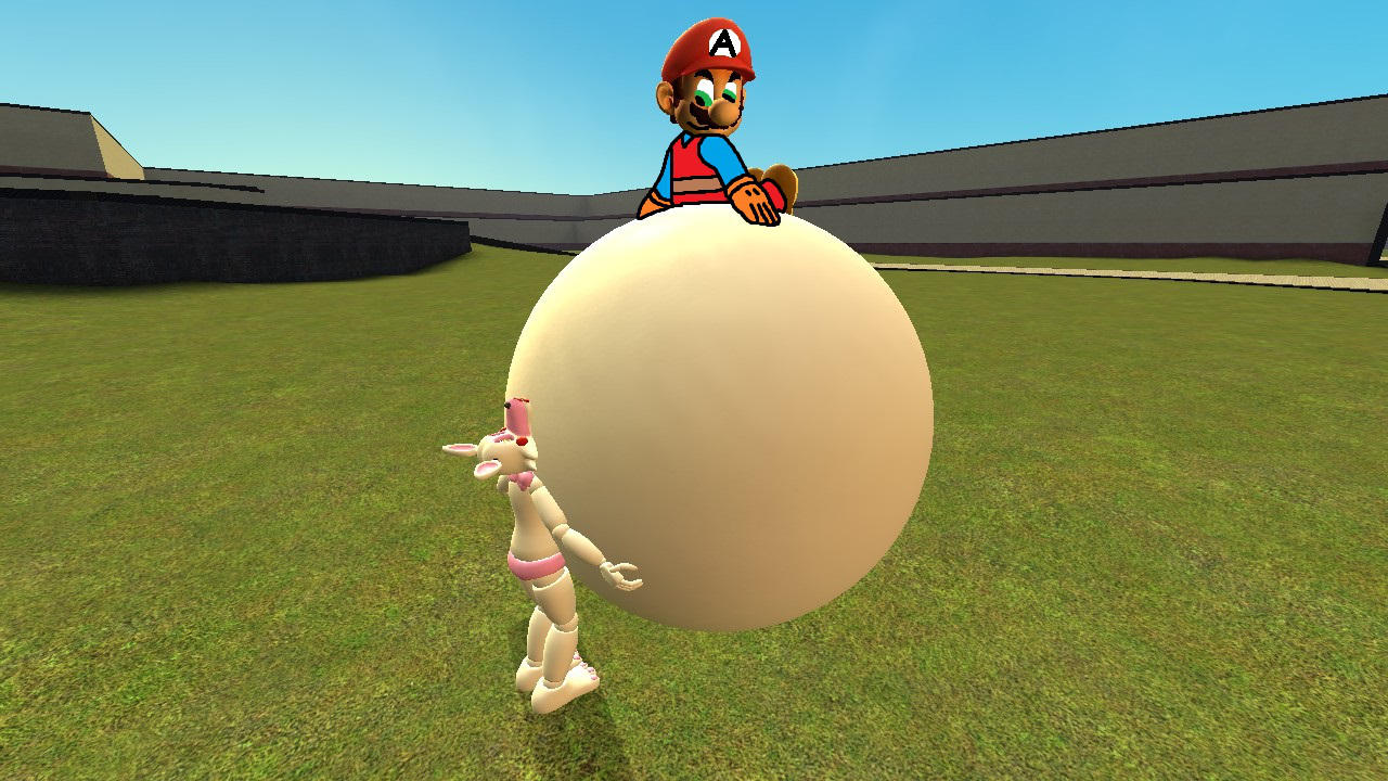 AnyFan1 sits on Mangle big belly by legoben2 on DeviantArt