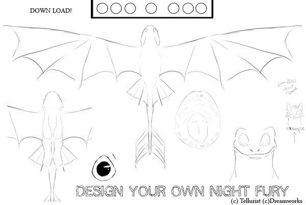 Night fury Template OLD go use new ones by Tellurist on DeviantArt