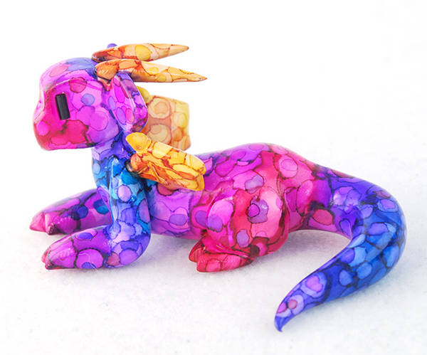 Pink and Purple Ink-Painted Dragon by HowManyDragons on DeviantArt