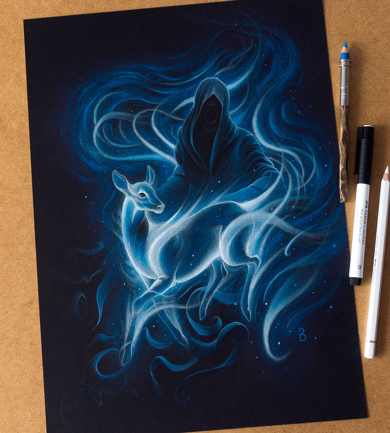 Snape's Patronus vs Dementor Harry Potter fanart by Bajan-Art on DeviantArt