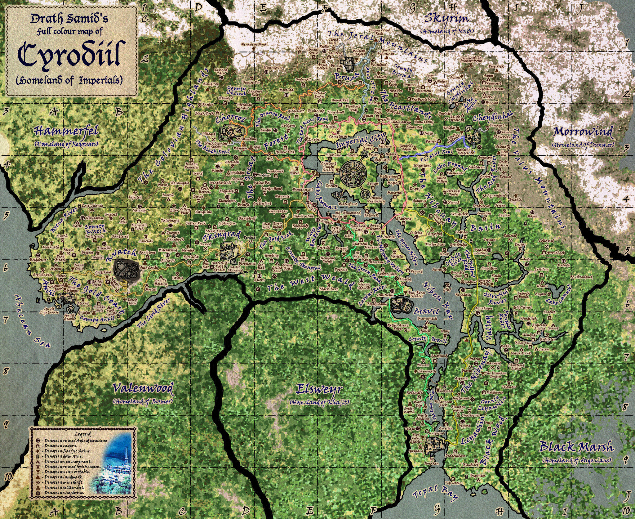 T.E.S. IV Cyrodiil Map by SamOfSuthSax on DeviantArt