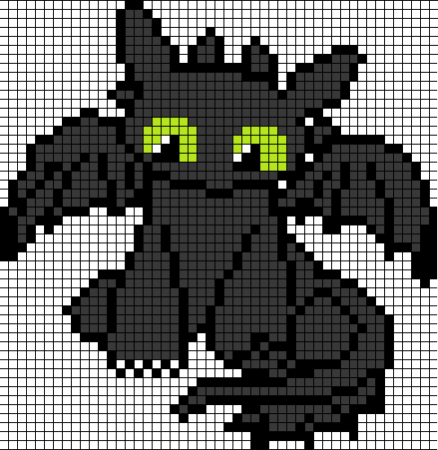 Toothless pixel art by DragonArtist12 on DeviantArt