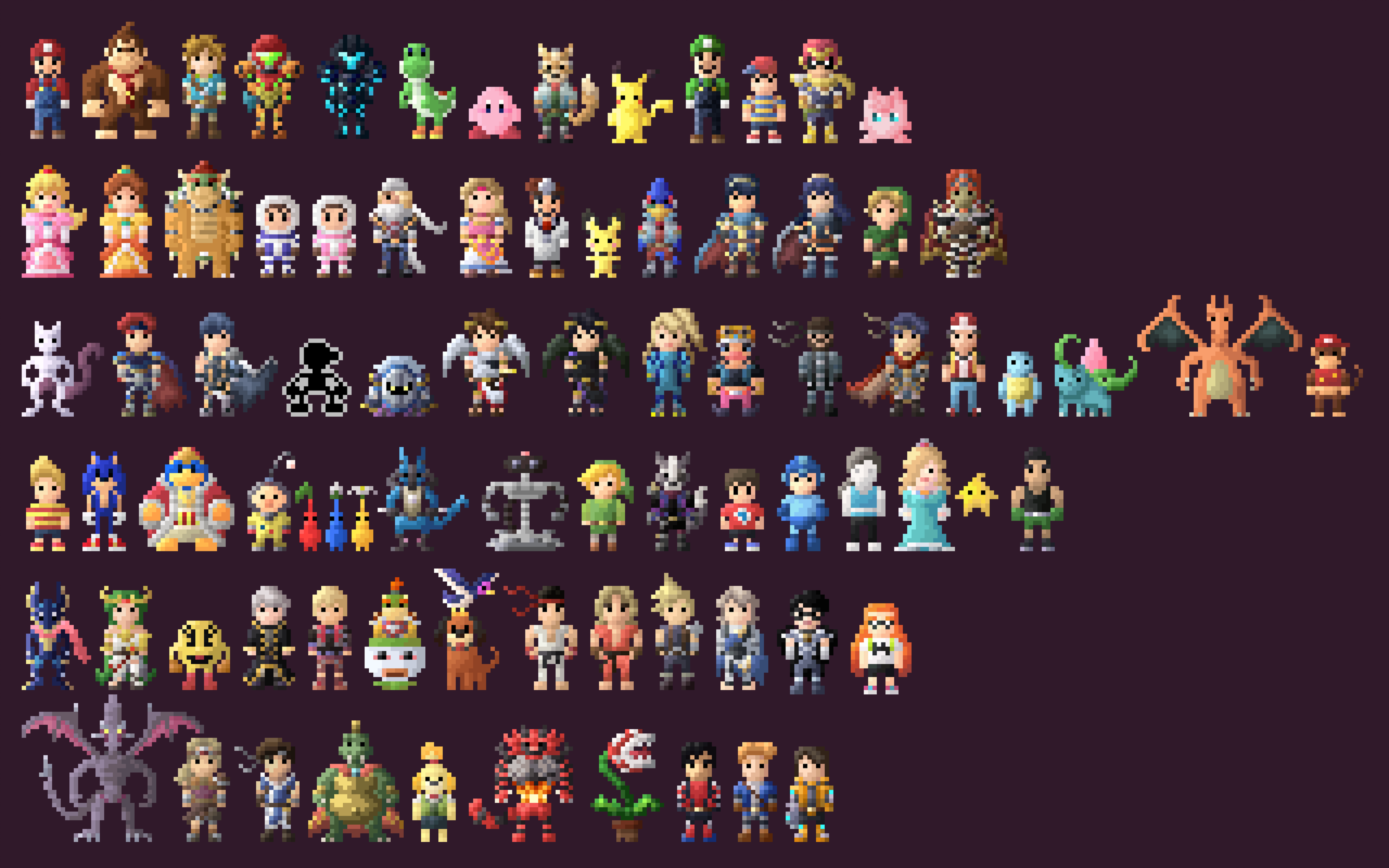 Super Smash Bros Ultimate Characters 8 Bit by LustriousCharming on ...