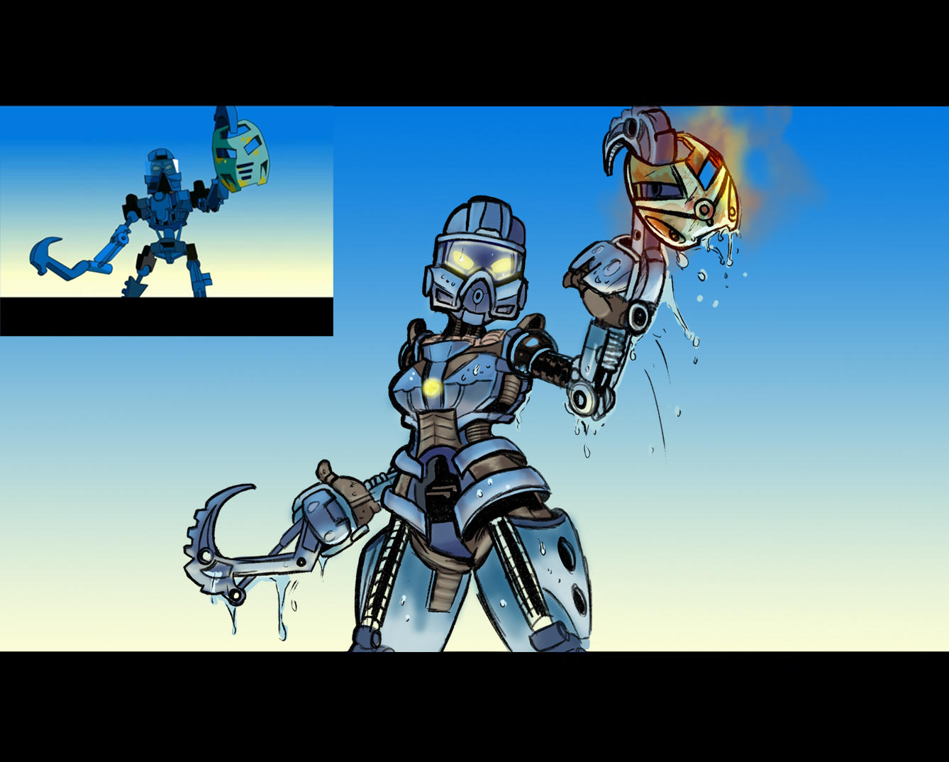 Bionicle Toa Gali Mnolg Scene Redraw By Danny Jay On Deviantart