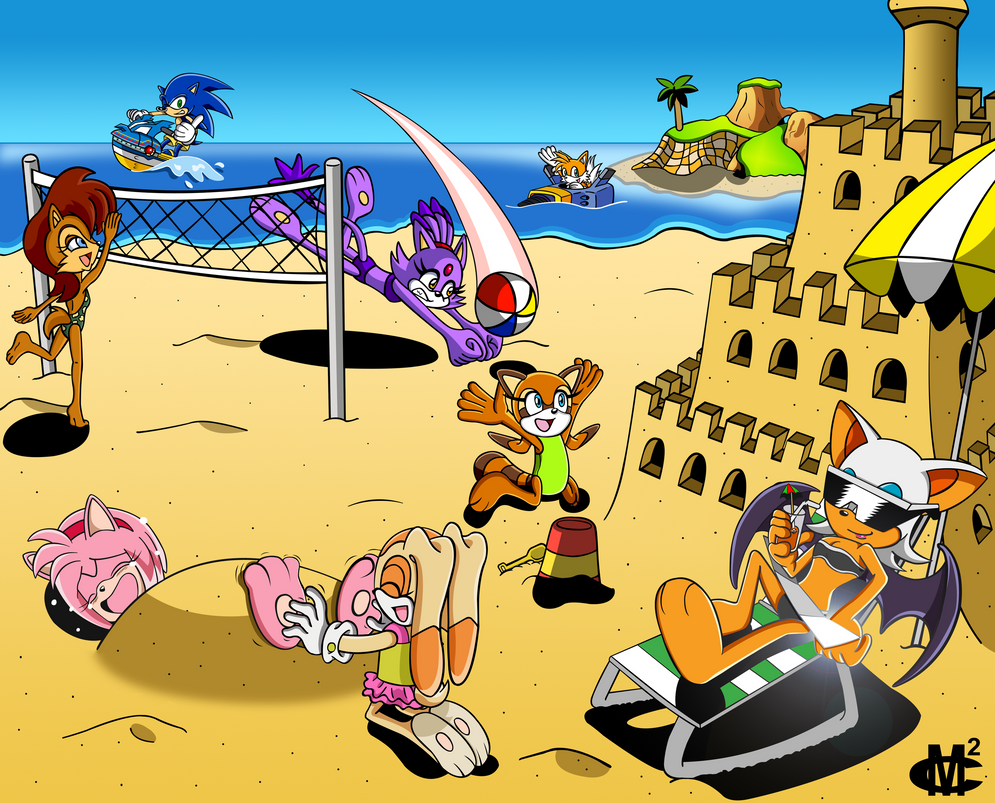 Sonic Beach Fun by EmSeeSquared on DeviantArt