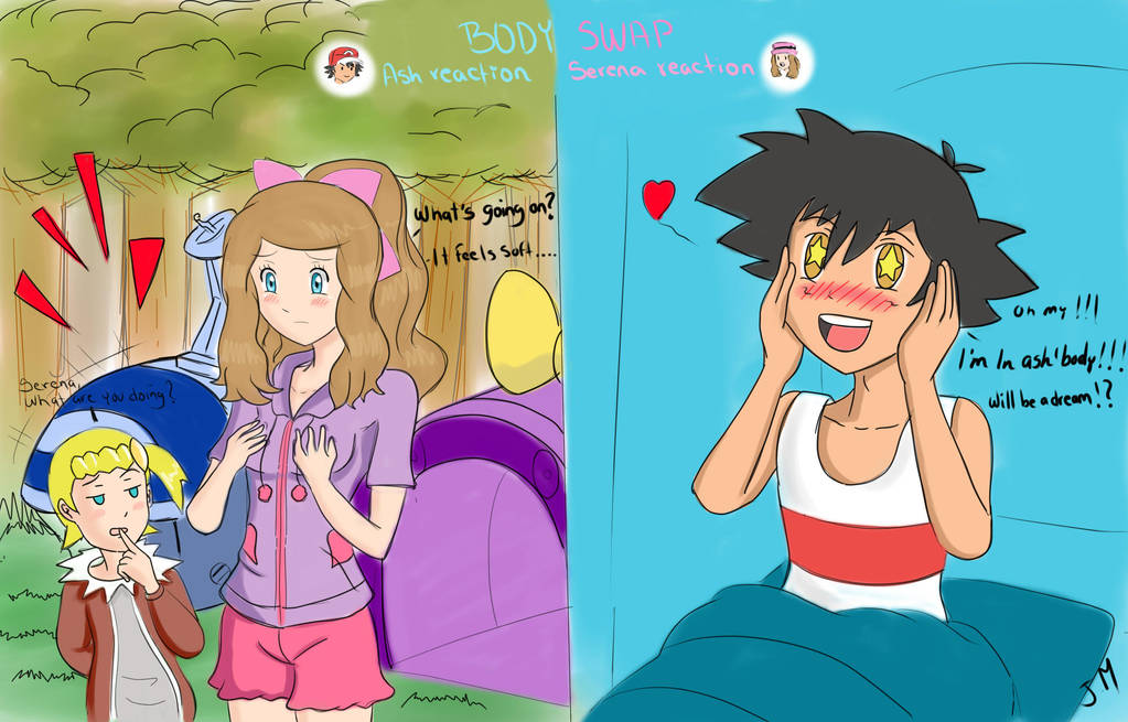 Request :Body swap :Ash and Serena by superjetjohn117 on DeviantArt