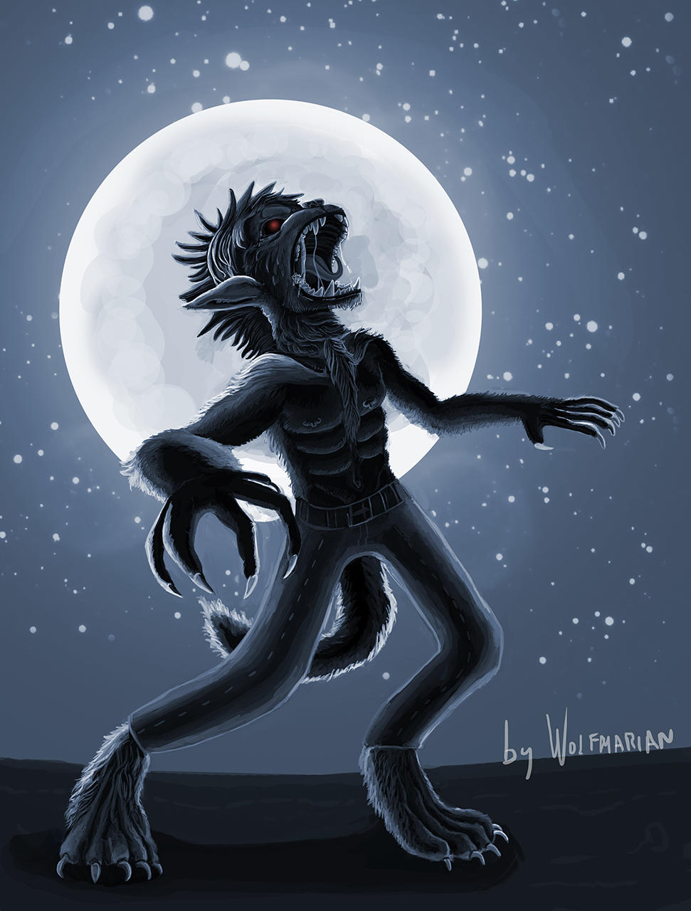 2D Werewolf by wolfmarian on DeviantArt