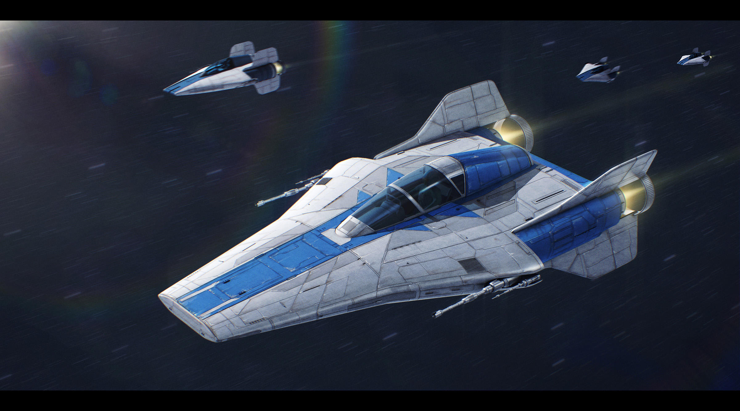 Star Wars Azure Squadron engaging enemy TIEs by AdamKop on DeviantArt