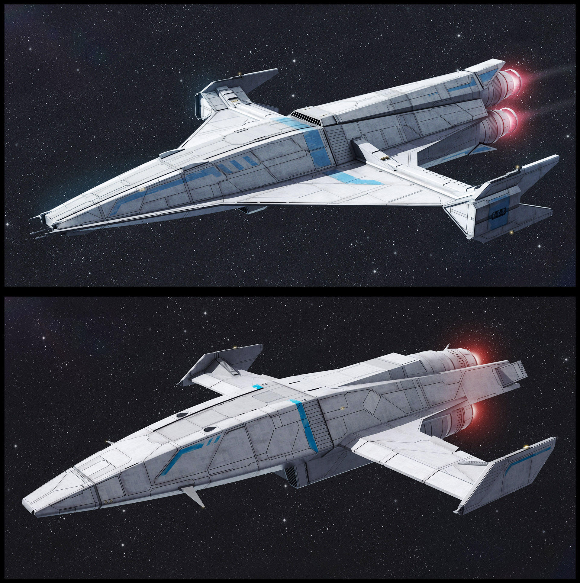 Textspaced 3D ship renders - Capital Ship variants by AdamKop on DeviantArt