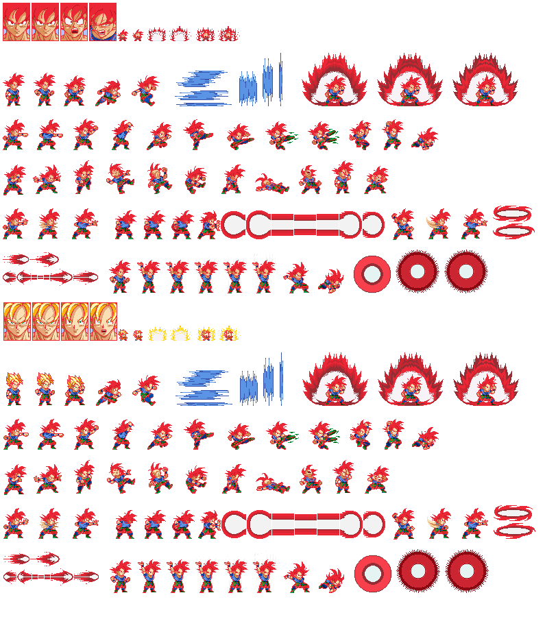 Super Saiyan God Goku AF (Sprite Sheet) by DBOFRIEND on DeviantArt